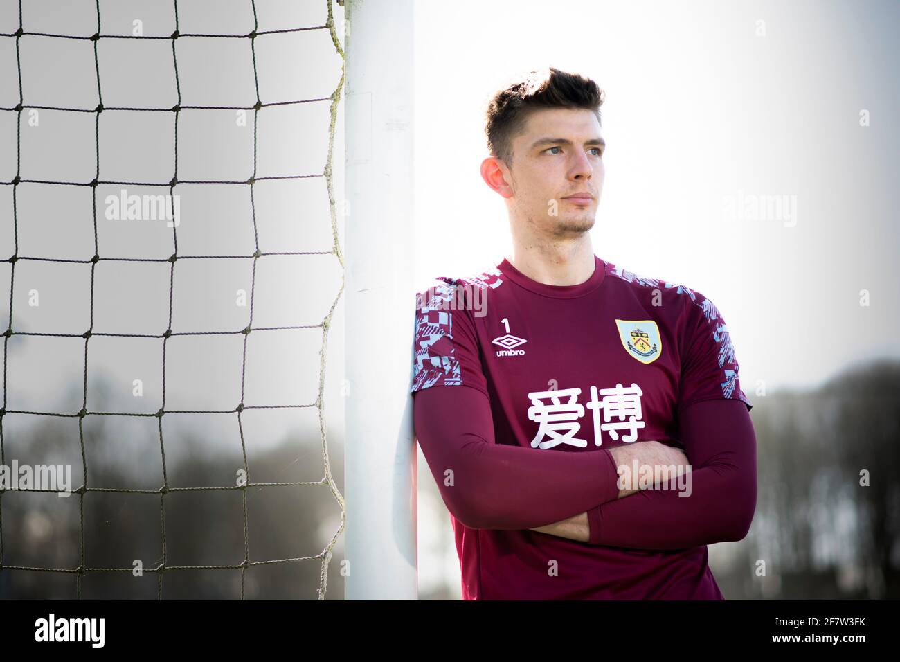 Burnley goalkeeper Nick Pope poses for portraits at the Burnley FC ...