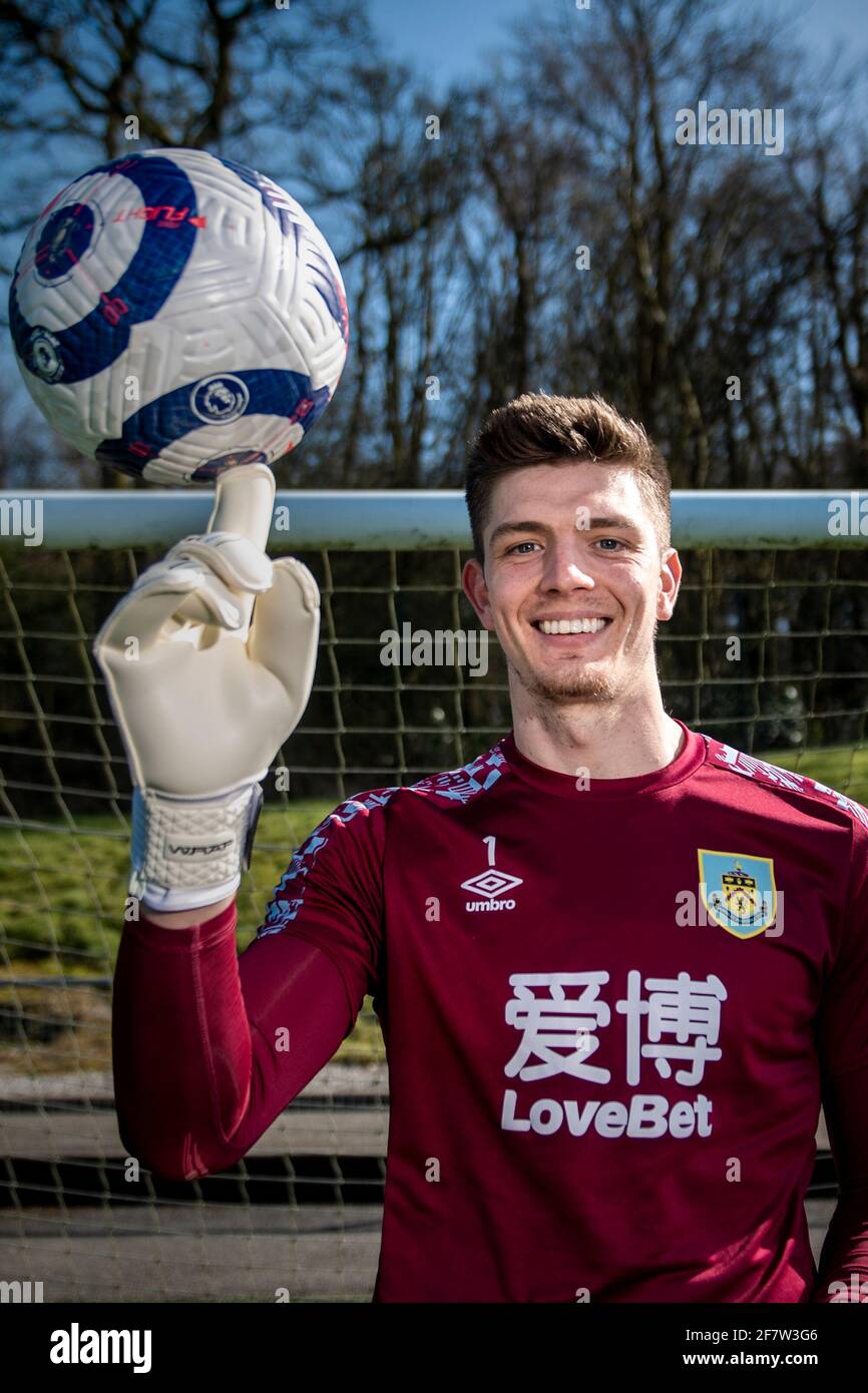 Burnley goalkeeper Nick Pope poses for portraits at the Burnley FC ...