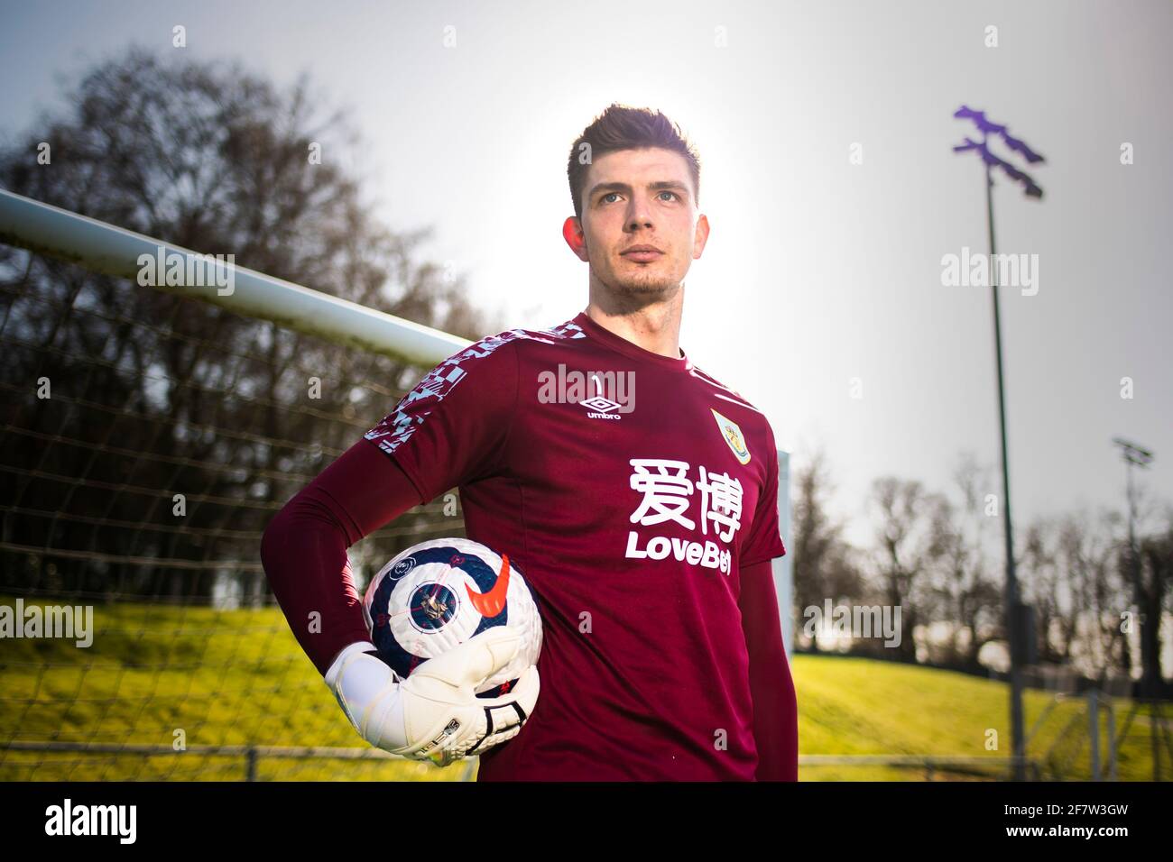 Burnley goalkeeper Nick Pope poses for portraits at the Burnley FC ...