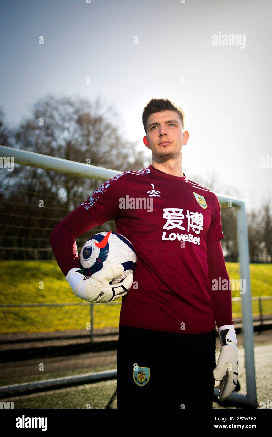 Burnley goalkeeper Nick Pope poses for portraits at the Burnley FC ...