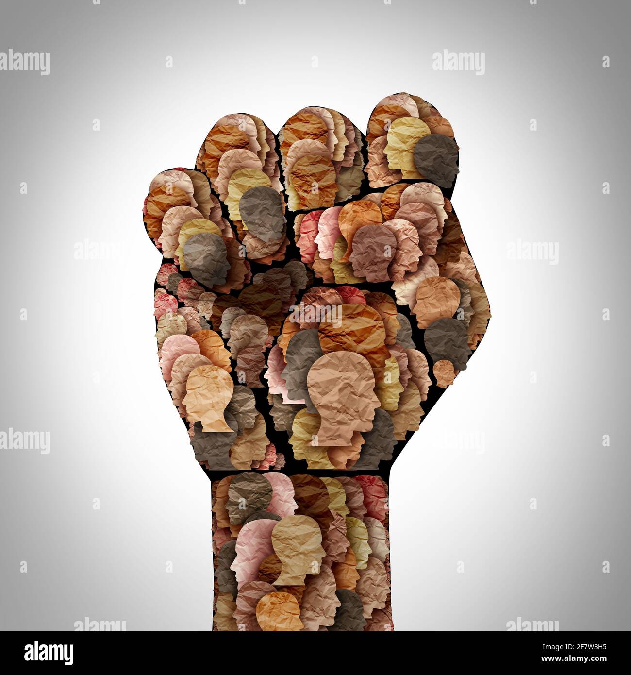 United social Justice concept as a fist with multicultural people ...