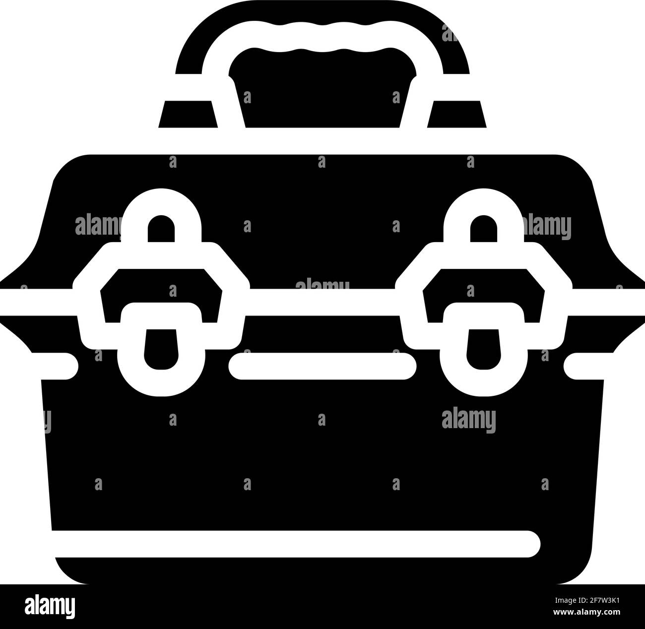 vintage lunchbox glyph icon vector illustration black Stock Vector ...