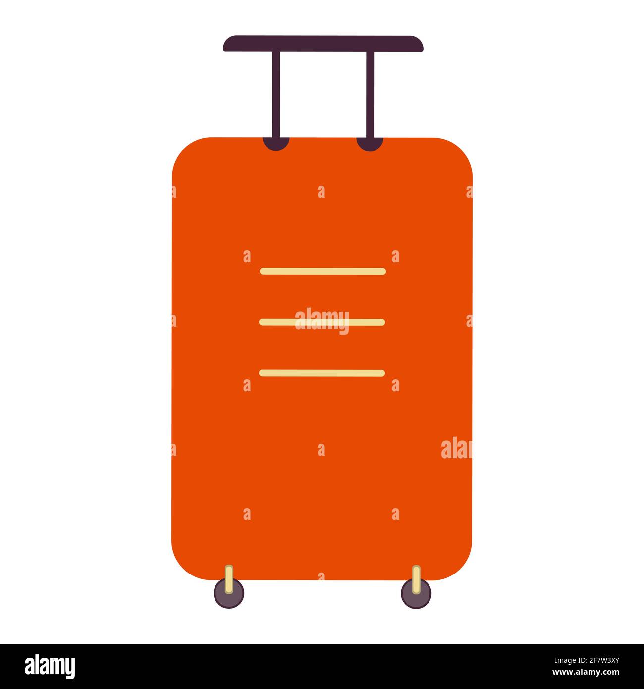 Orange travelling baggage suitcase. Flat design style modern vector illustration icons of travel ...