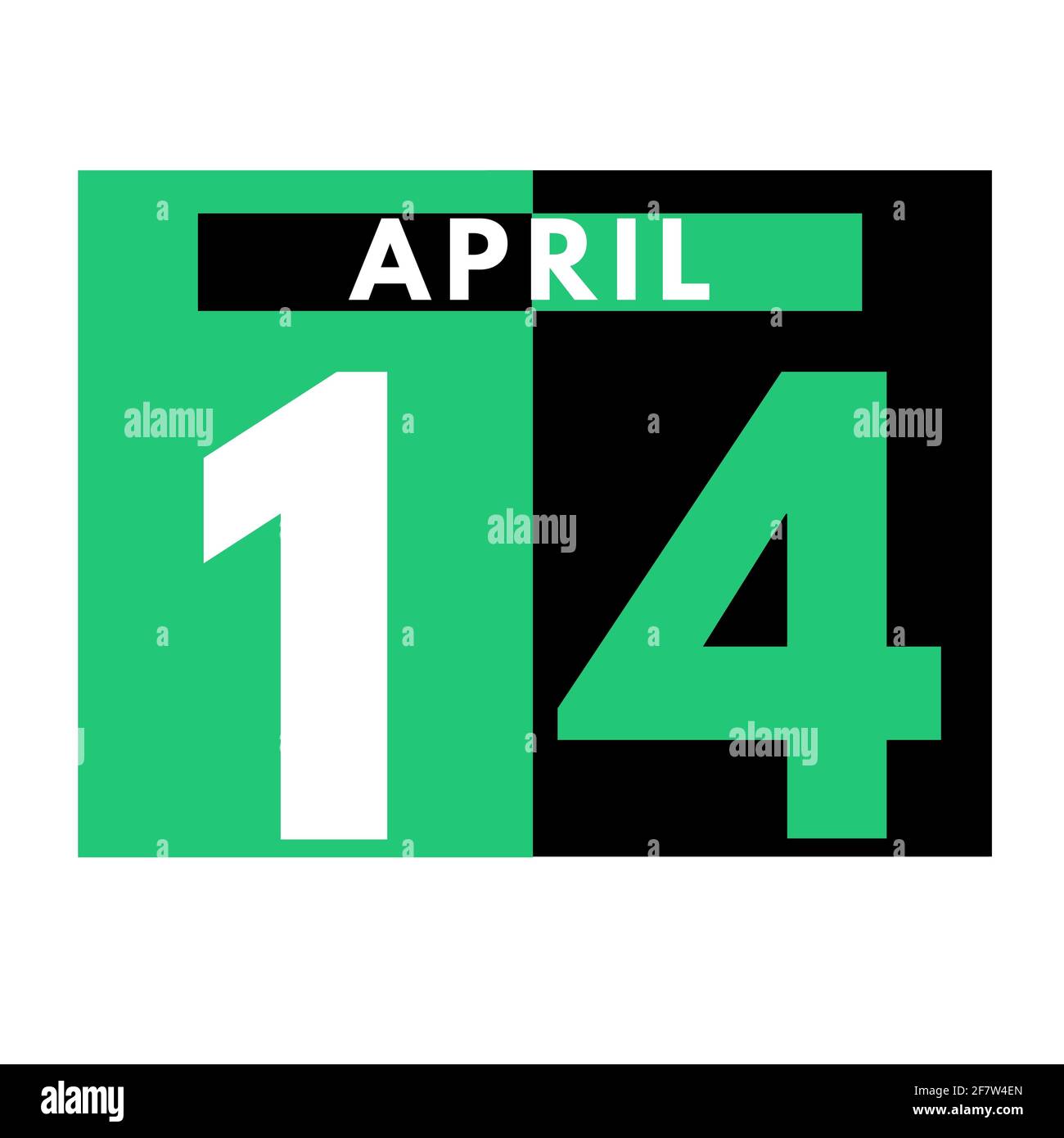 April 14 . Flat daily calendar icon .date ,day, month .calendar for the ...