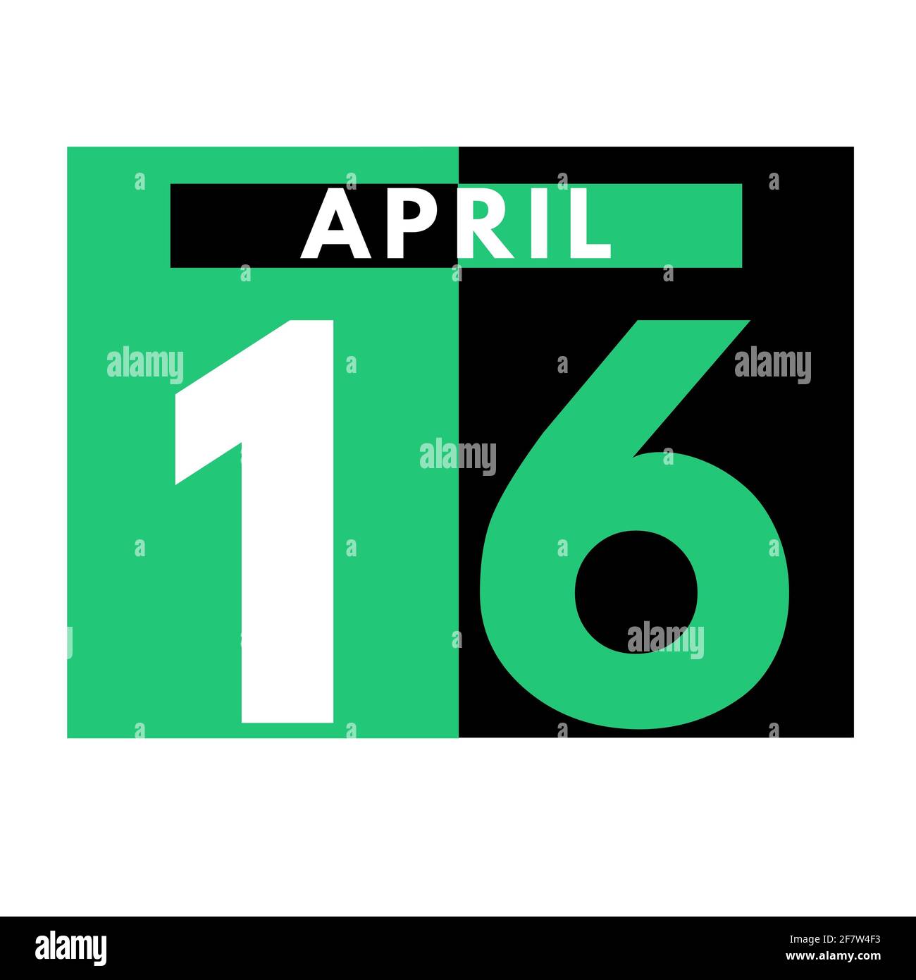 April 16 . Flat daily calendar icon .date ,day, month .calendar for the ...
