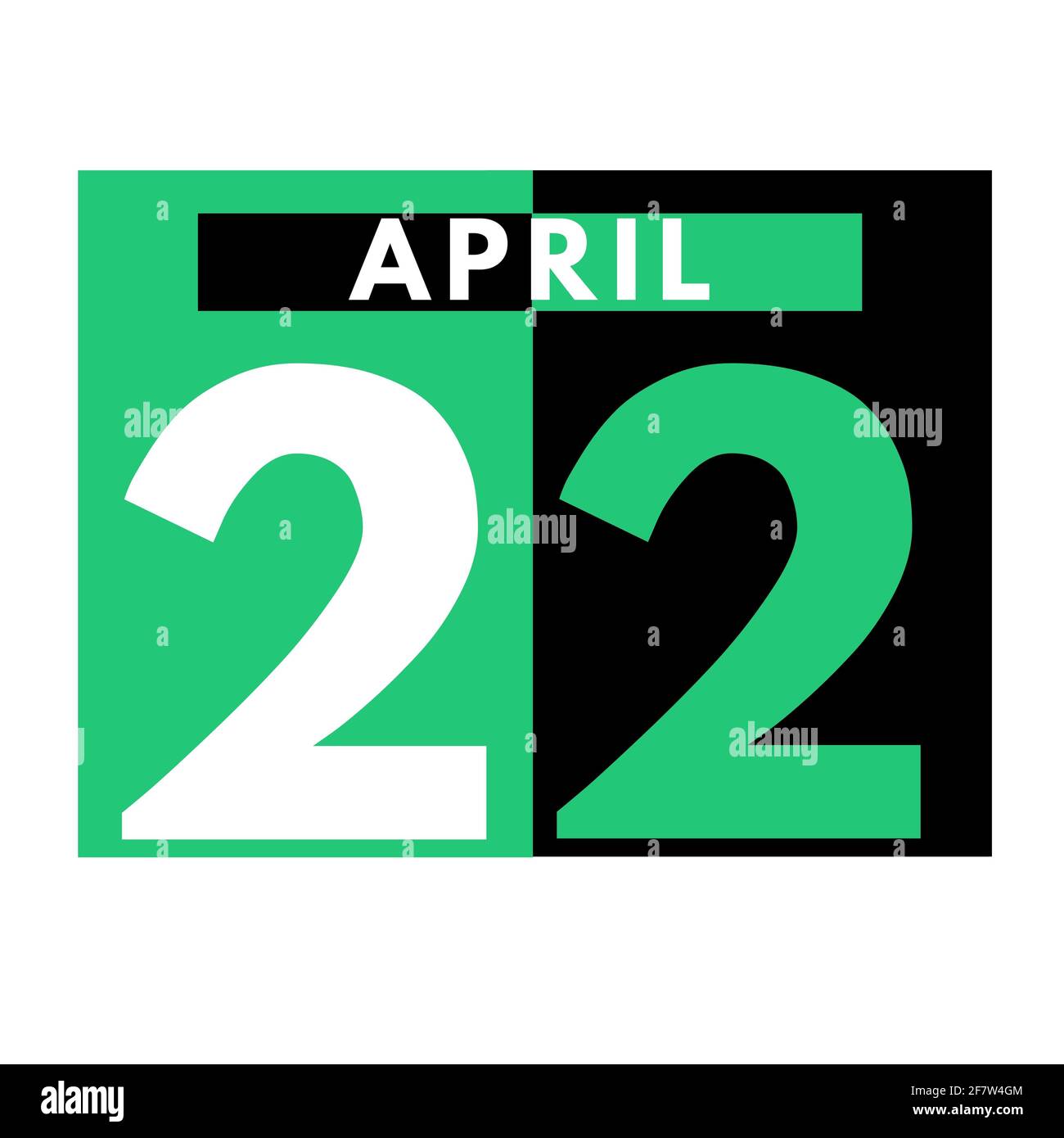 April 22 . Flat daily calendar icon .date ,day, month .calendar for the ...