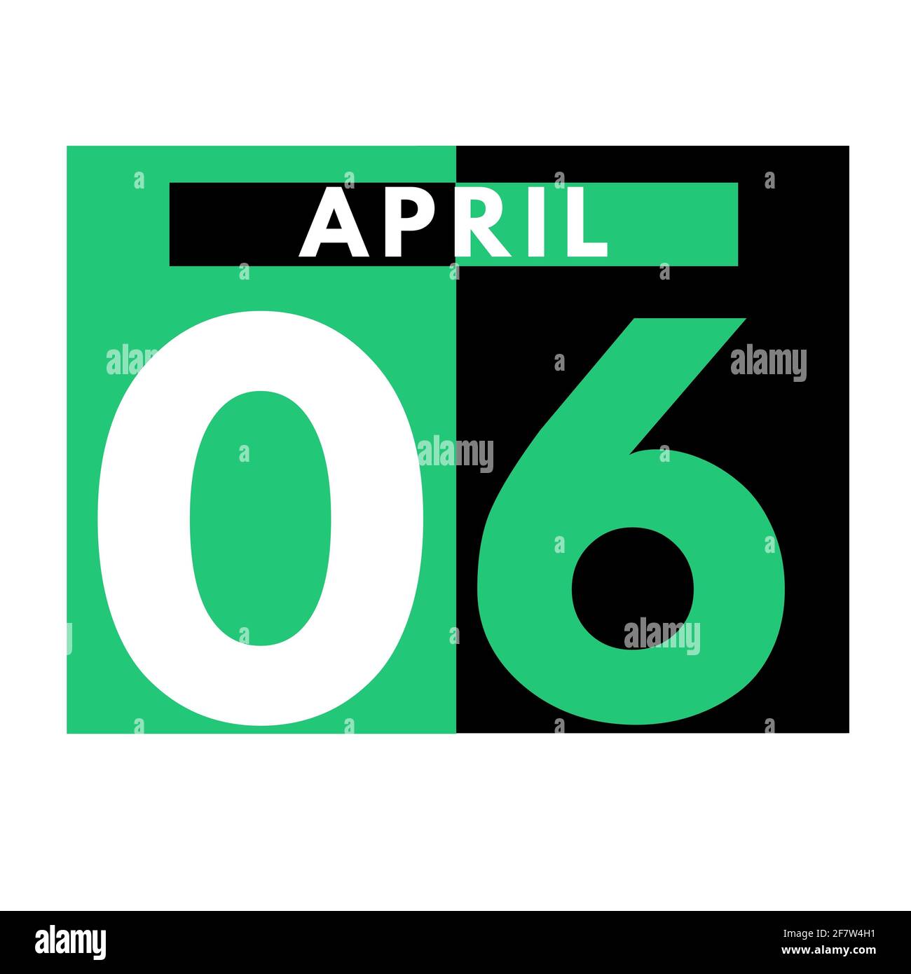 April 6 . Flat daily calendar icon .date ,day, month .calendar for the ...