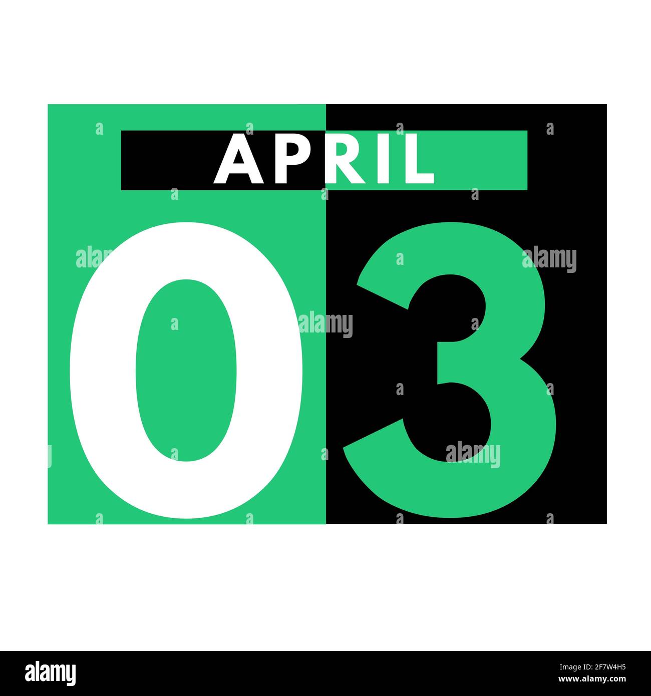 April 3 . Flat daily calendar icon .date ,day, month .calendar for the ...
