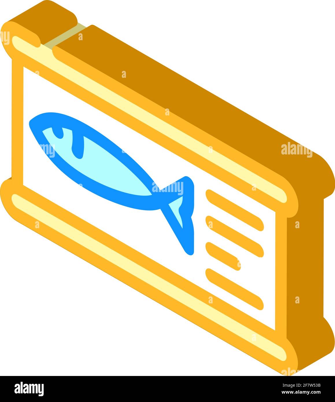 fish canned food isometric icon vector illustration Stock Vector Image ...
