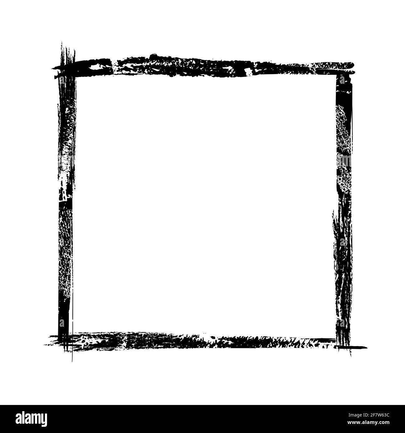 square Frame with a grunge brush. Vector illustration Stock Vector ...