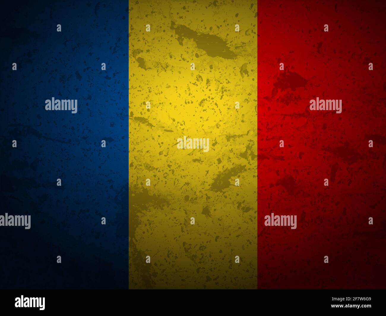 Grunge Romania flag textured background. Vector illustration Stock ...
