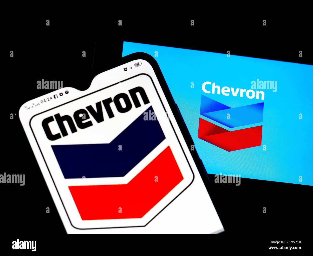 Chevron corporation logo hi-res stock photography and images - Alamy
