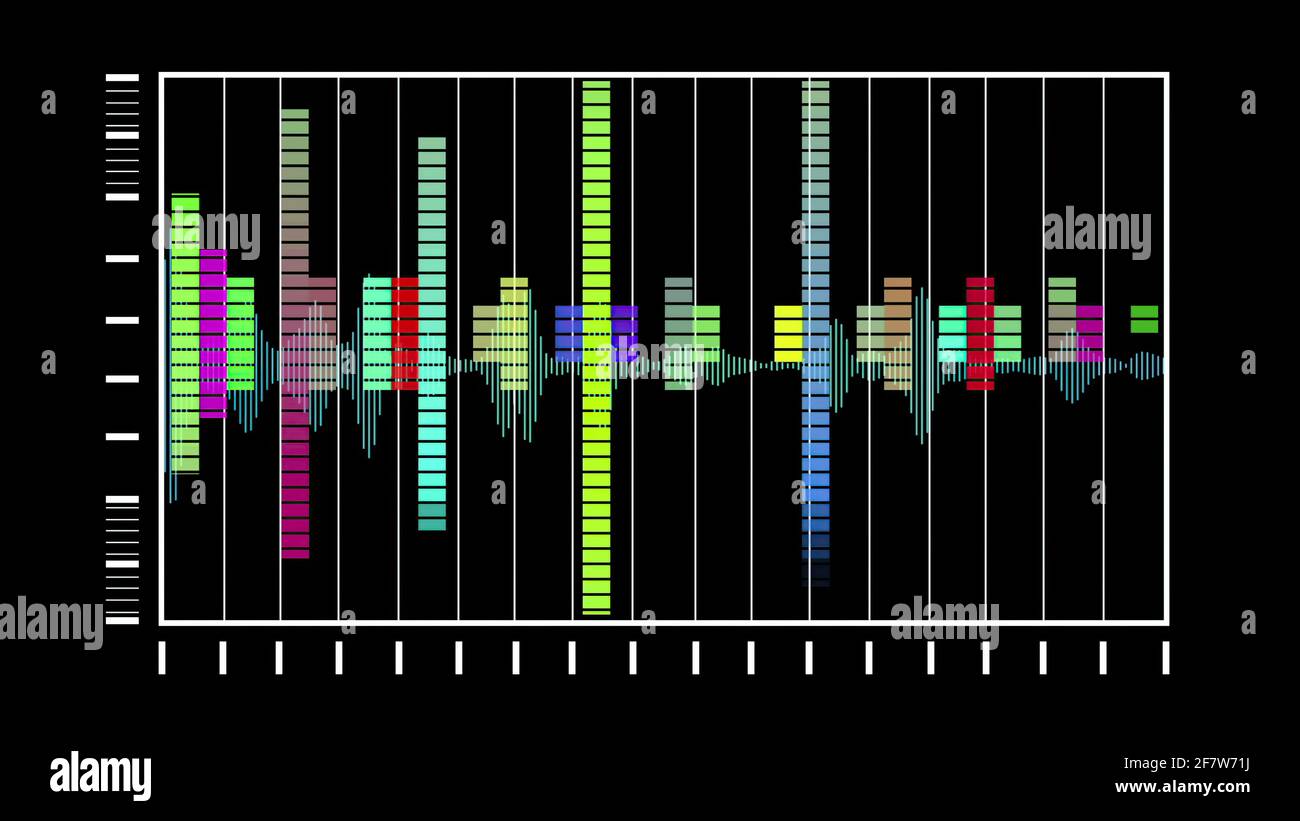 Audio equalizer bars and audio frequency monitor sound wave Stock Photo ...