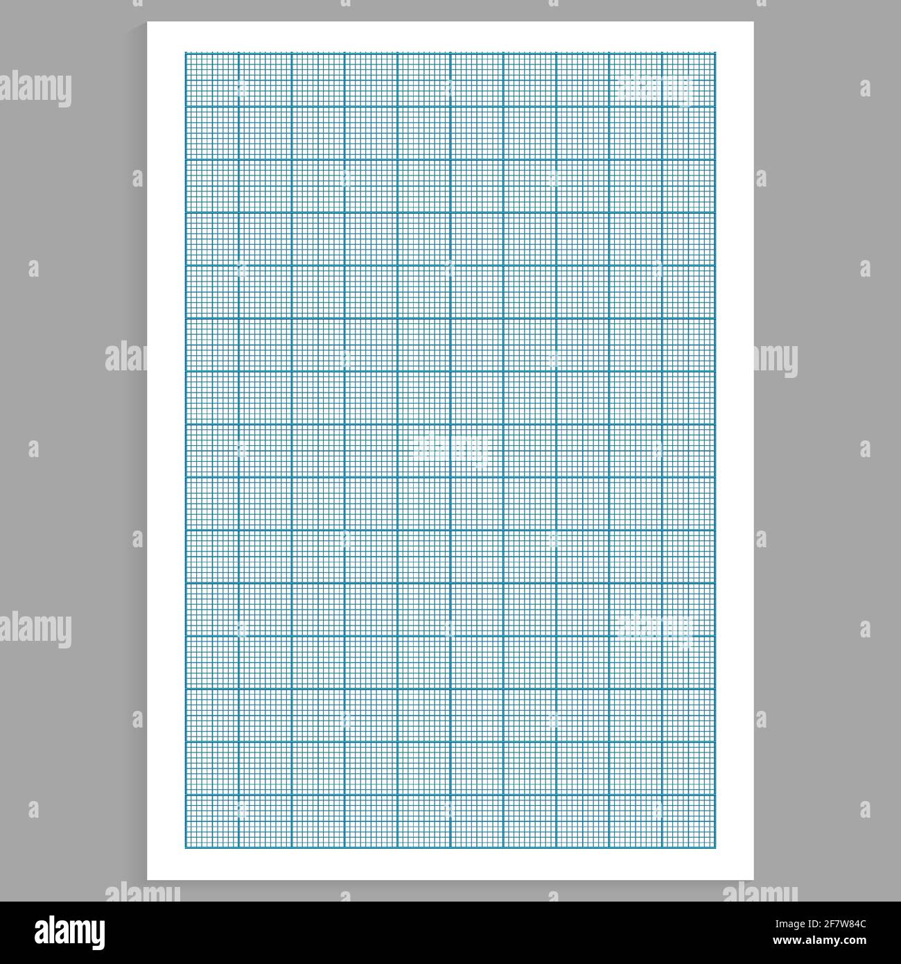 Grid paper. Realistic blank lined paper sheet in A4 format. Squared ...