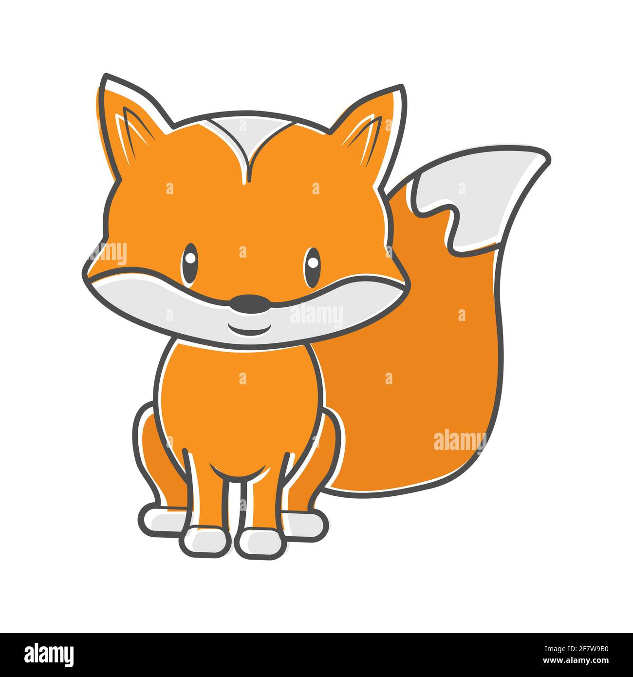 Fox cub. children's cartoon character for books, and theme design. Flat ...