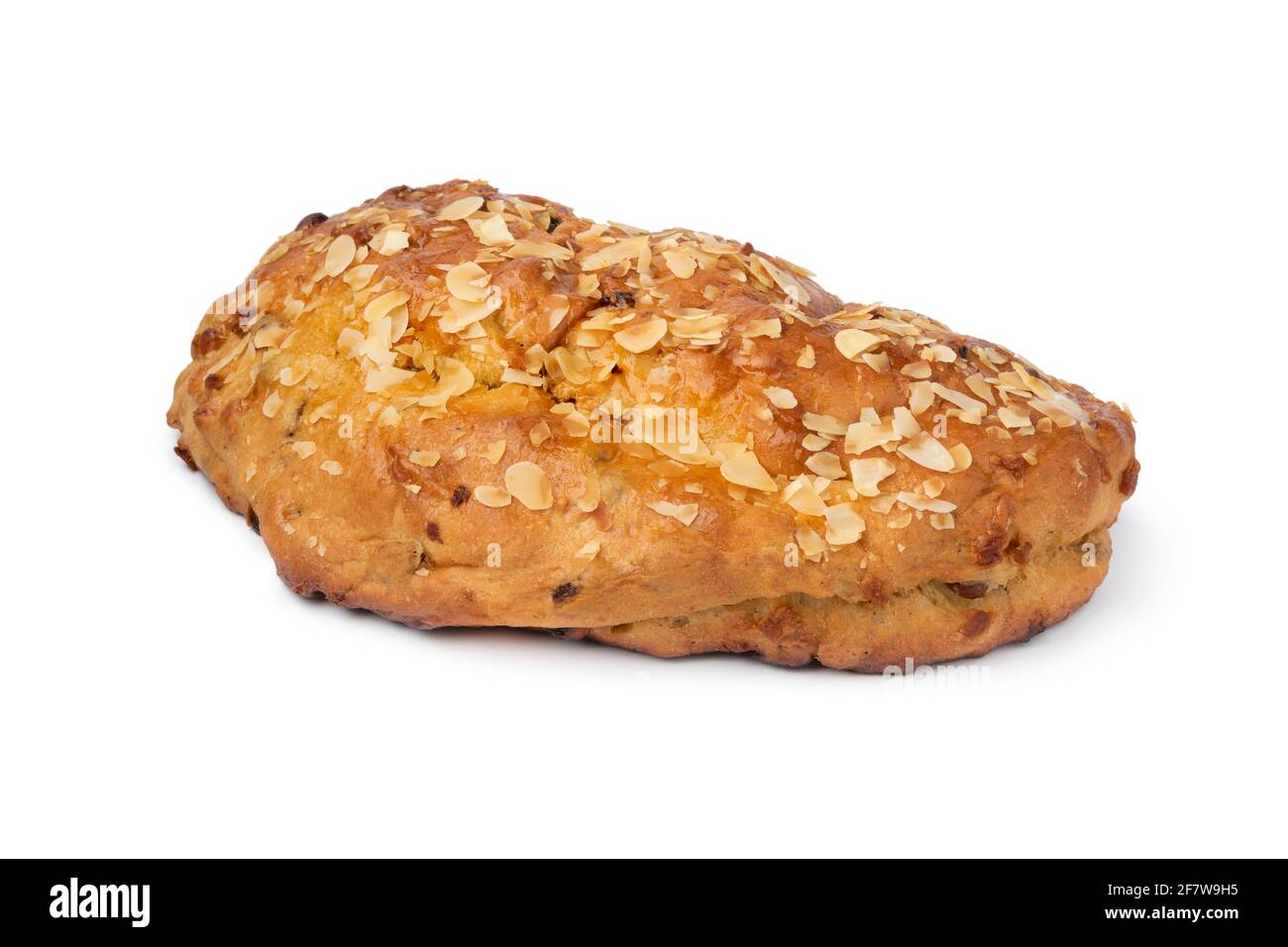 Single traditional Dutch homemade easter bread stuffed with almond ...