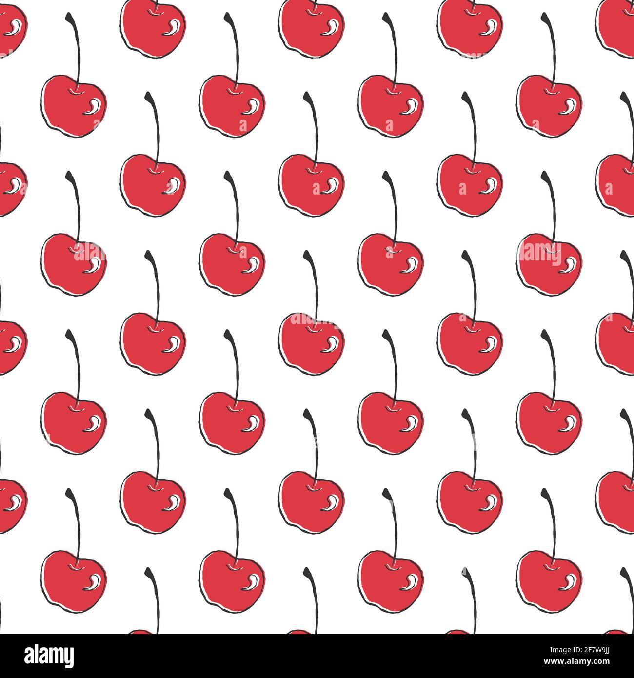 Cherry. Seamless pattern for texture, textiles, packaging, and simple ...