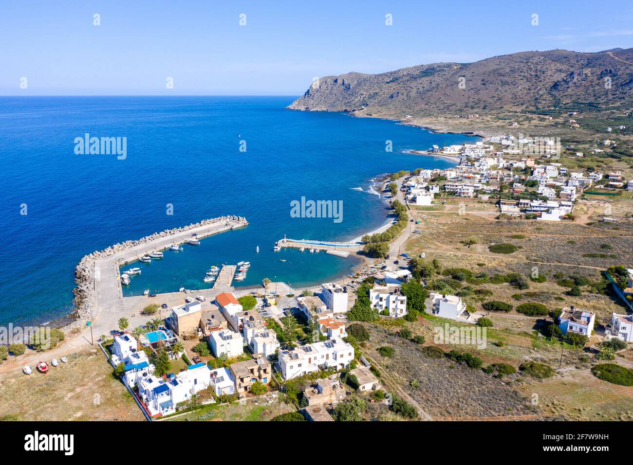 Views of traditional greek village of Milatos, Crete, Greece Stock ...
