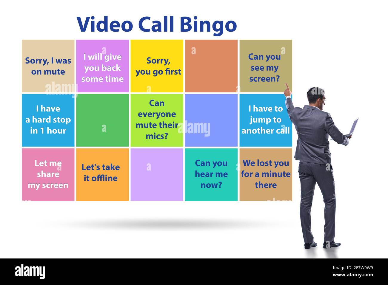 Funny concept with the video call bingo Stock Photo - Alamy