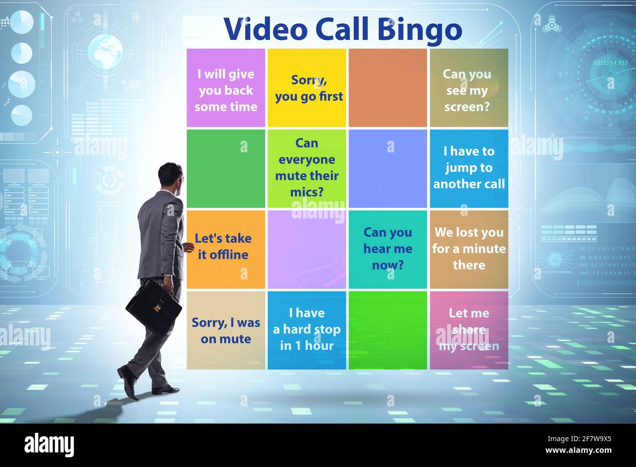 Funny concept with the video call bingo Stock Photo - Alamy