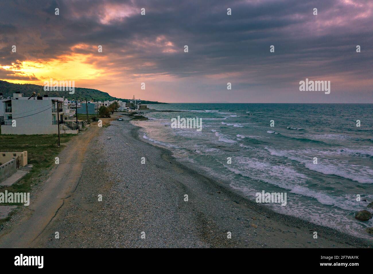 Views of traditional greek village of Milatos, Crete, Greece Stock ...
