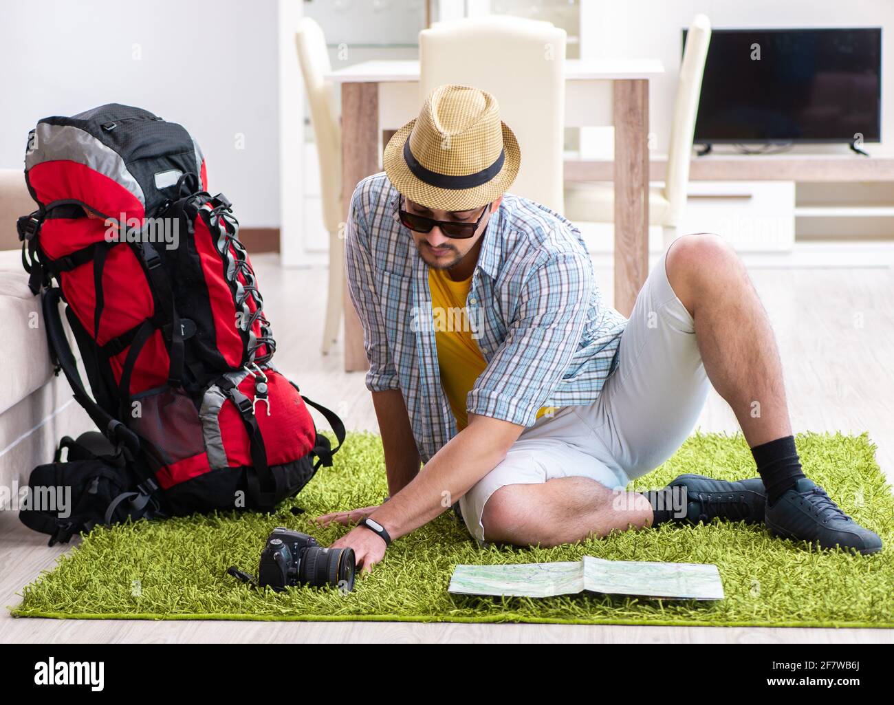 The man planning his travel with map Stock Photo - Alamy