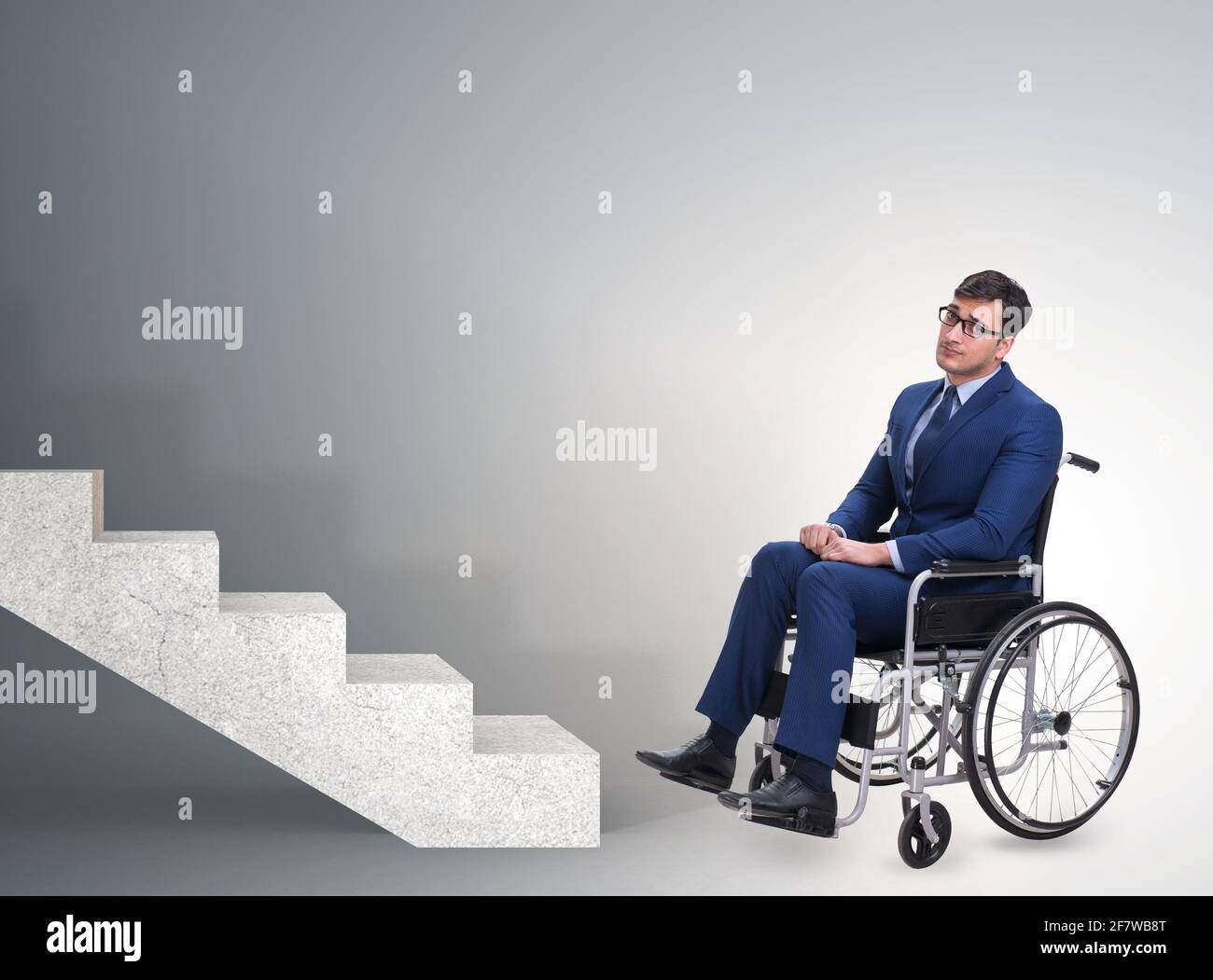 Wheelchair stairs inaccessible handicapped accessibility hi-res stock ...