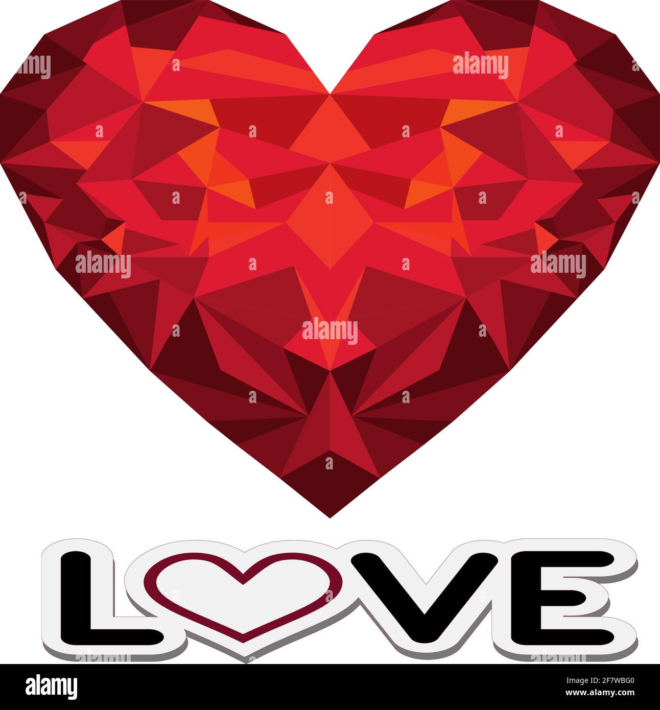 3D Heart shapes with typoghraphy heart. good template for romantic ...