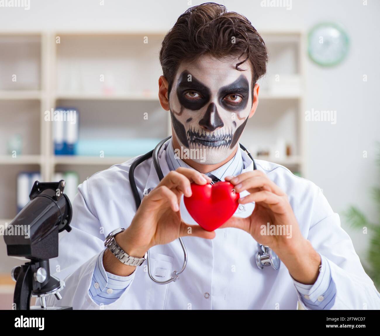The scary monster doctor working in lab Stock Photo - Alamy