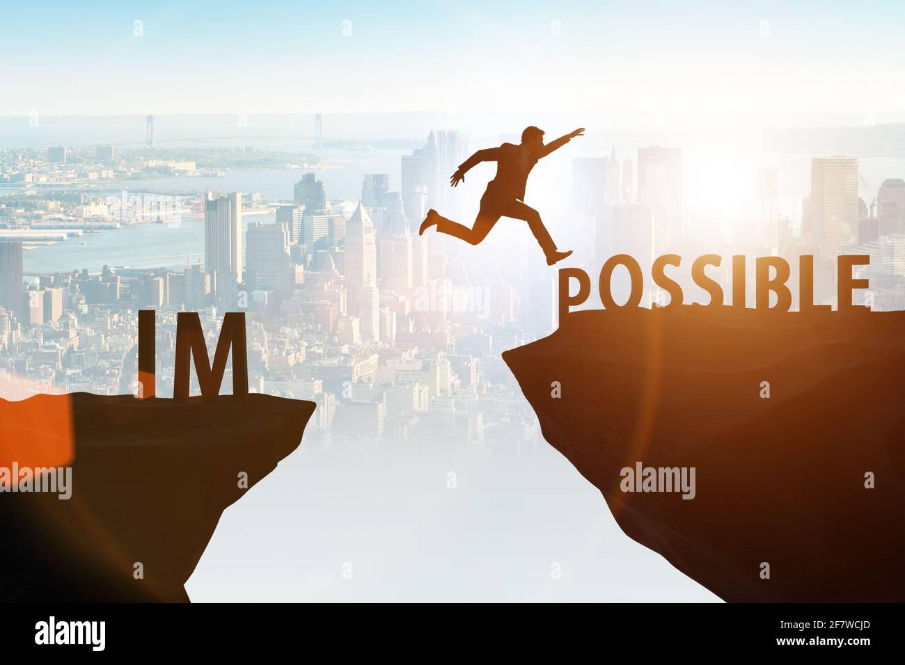 Concept impossible becoming possible hi-res stock photography and ...