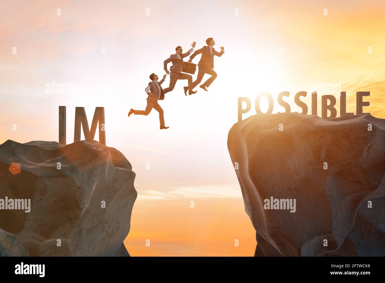 The concept of the impossible becoming possible Stock Photo - Alamy