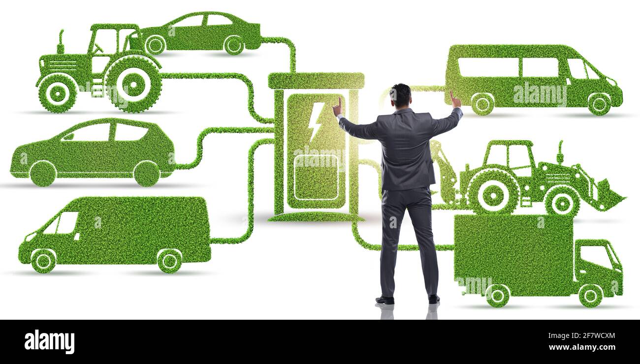 Man charging car electric Cut Out Stock Images & Pictures - Alamy