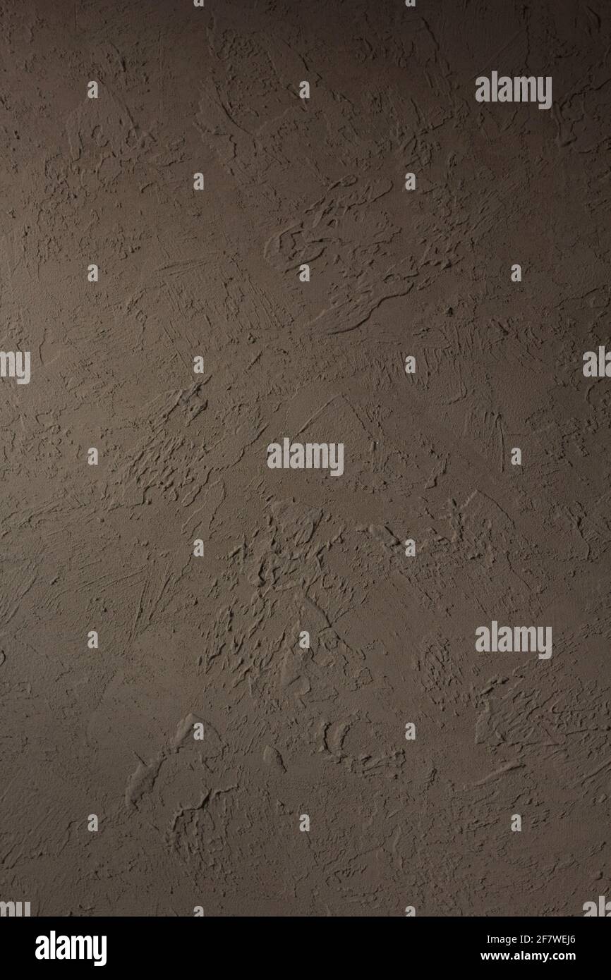 Wall background texture as abstract surface. Artistic dark putty ...