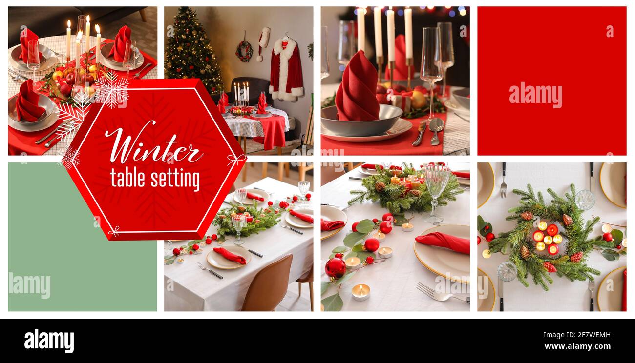 Winter table setting Cut Out Stock Images & Pictures - Alamy