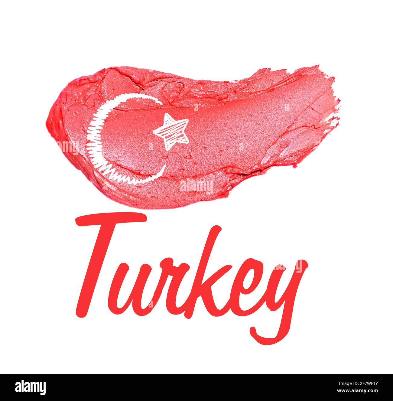 Creative flag of Turkey on white background Stock Photo - Alamy