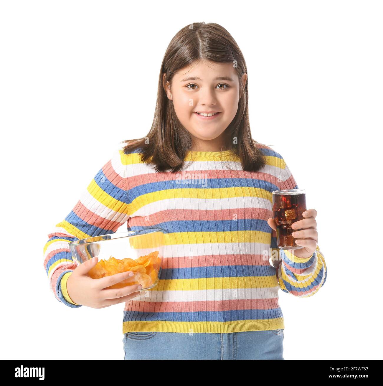 Overweight children chips hi-res stock photography and images - Alamy
