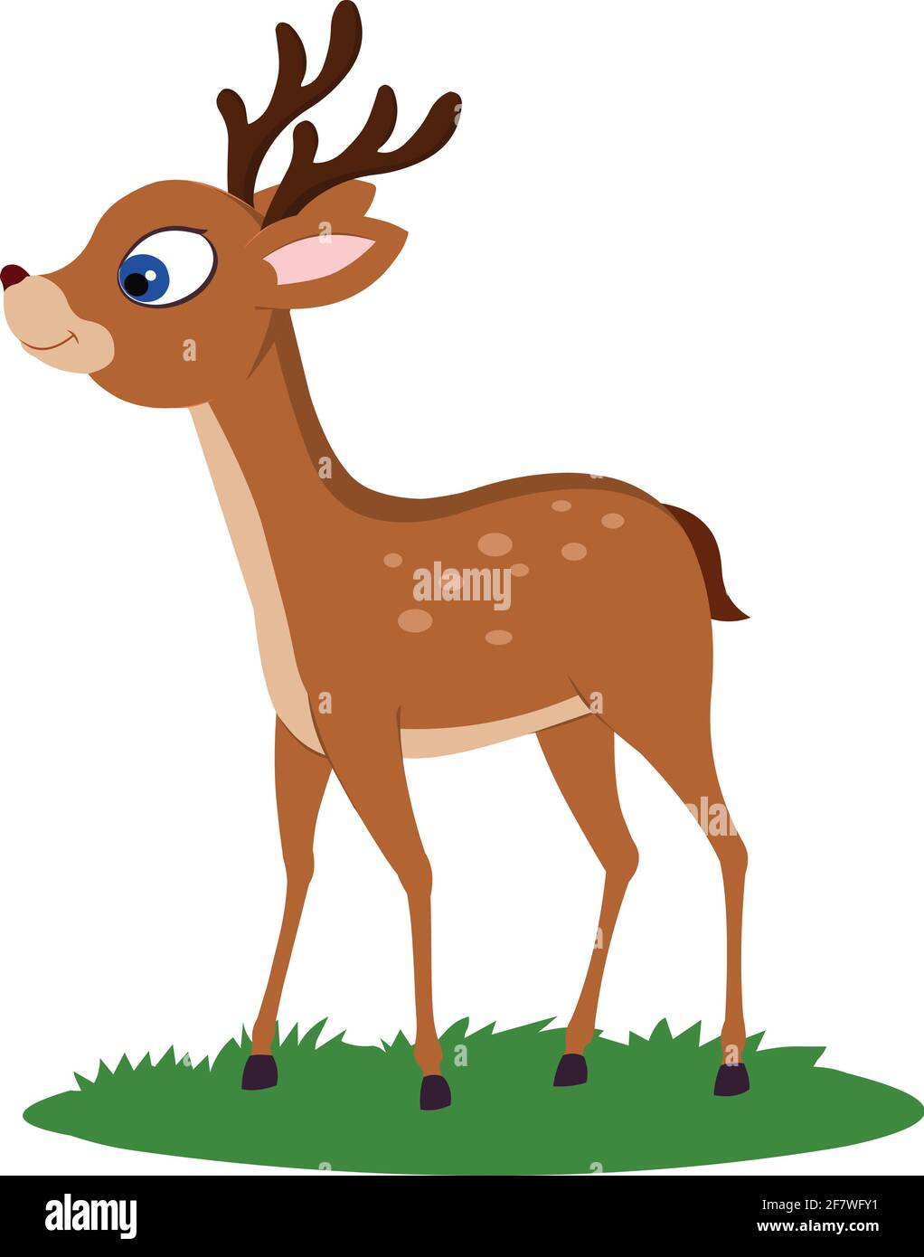 Deer cartoon vector illustration isolated on white background Stock ...