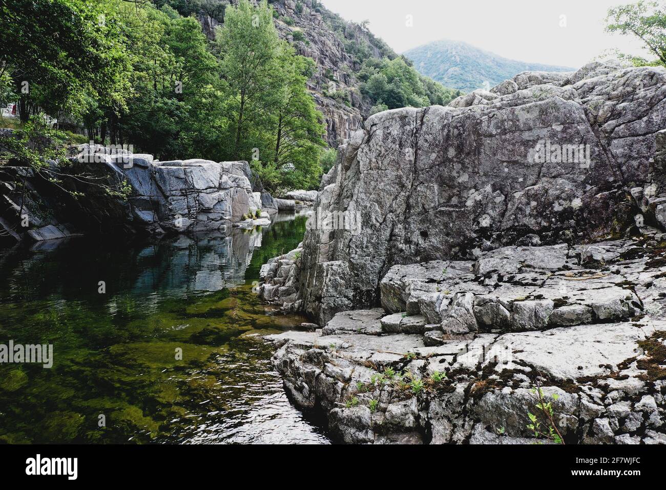 Chassezac river at Pied-de-borne in the Lozere district in France Stock ...