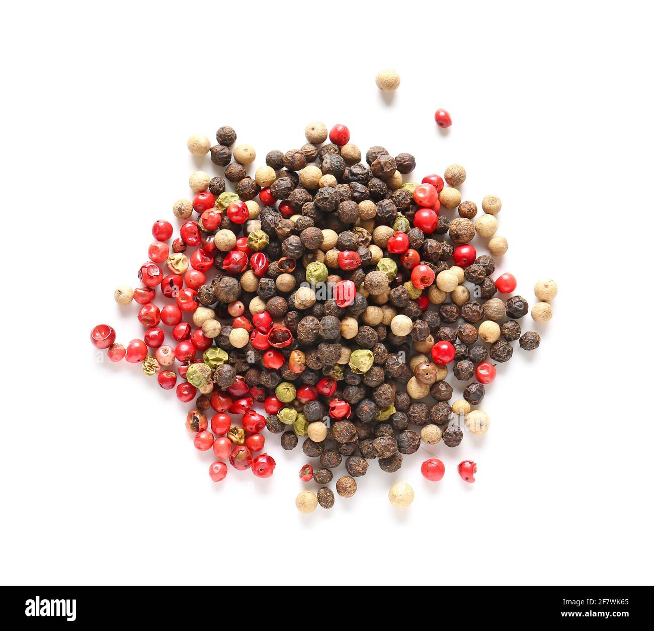 Mixed peppercorns on white background Stock Photo - Alamy