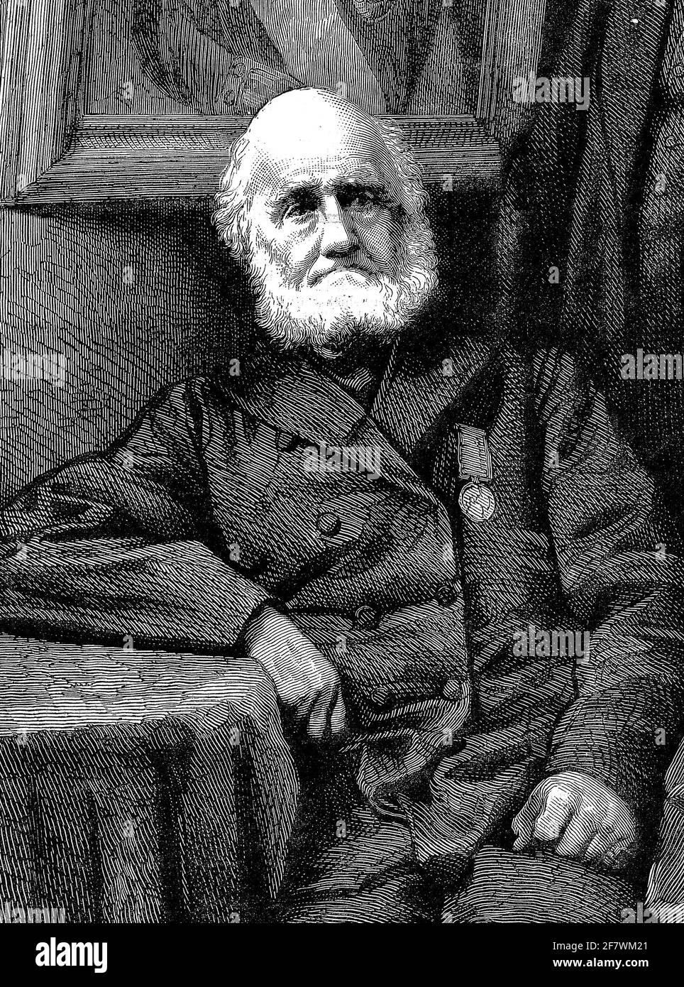 Engraved portrait of Admiral Spencer Smyth, survivor of the Battle of ...