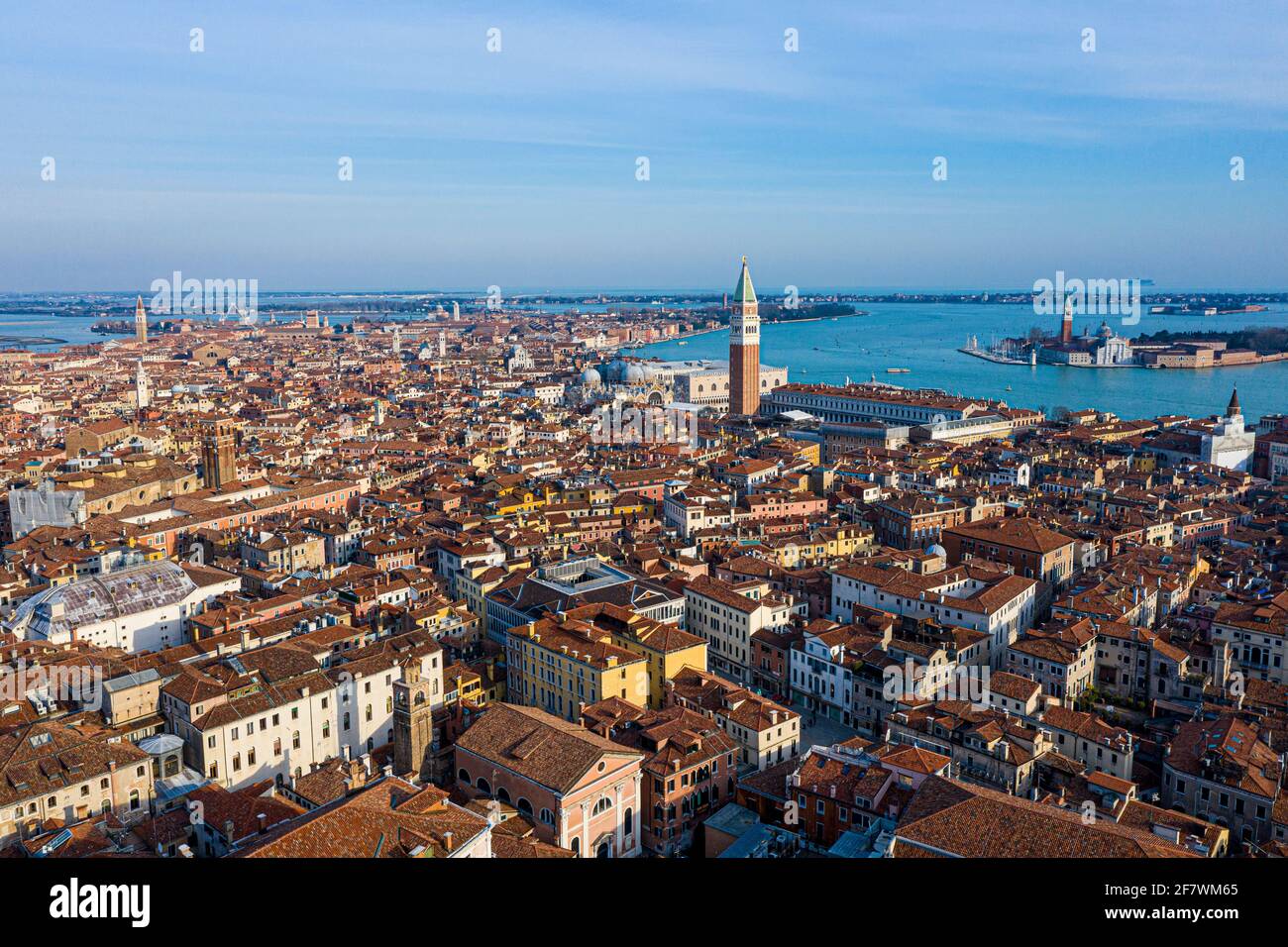 Aerial view of Venice, Sunny day, blue sky Stock Photo - Alamy