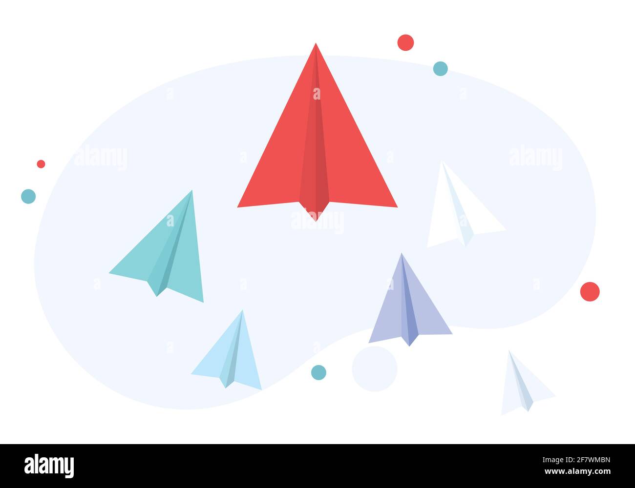 Leadership & achieving goals concept depicting race of paper planes ...