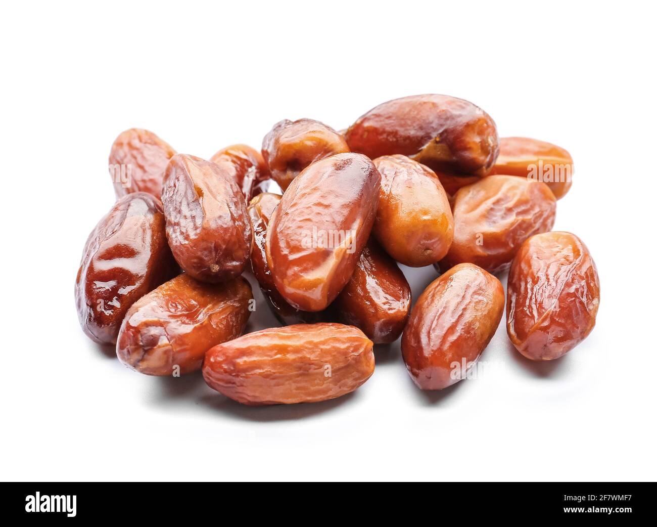 Sweet dried dates on white background Stock Photo - Alamy