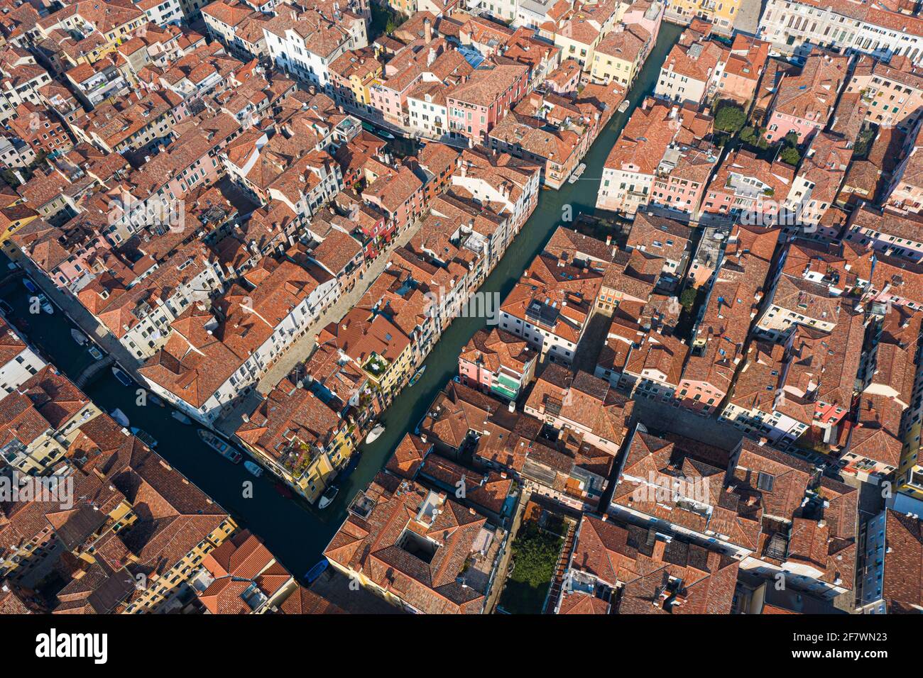 Top view of the old venitian roofs, Venice, Italy Stock Photo - Alamy
