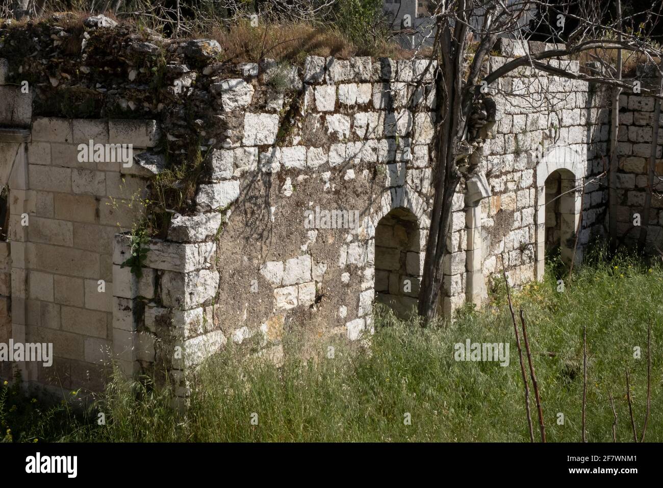 Ruins of a Palestinian house which was abandoned in 194i8 in Sheikh ...