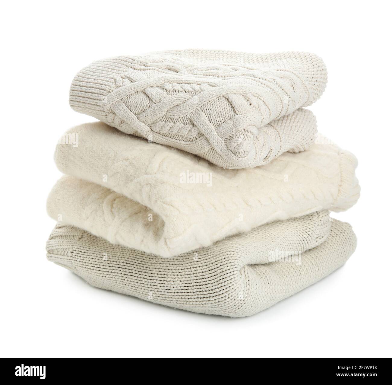 Stack of stylish clothes on white background Stock Photo - Alamy