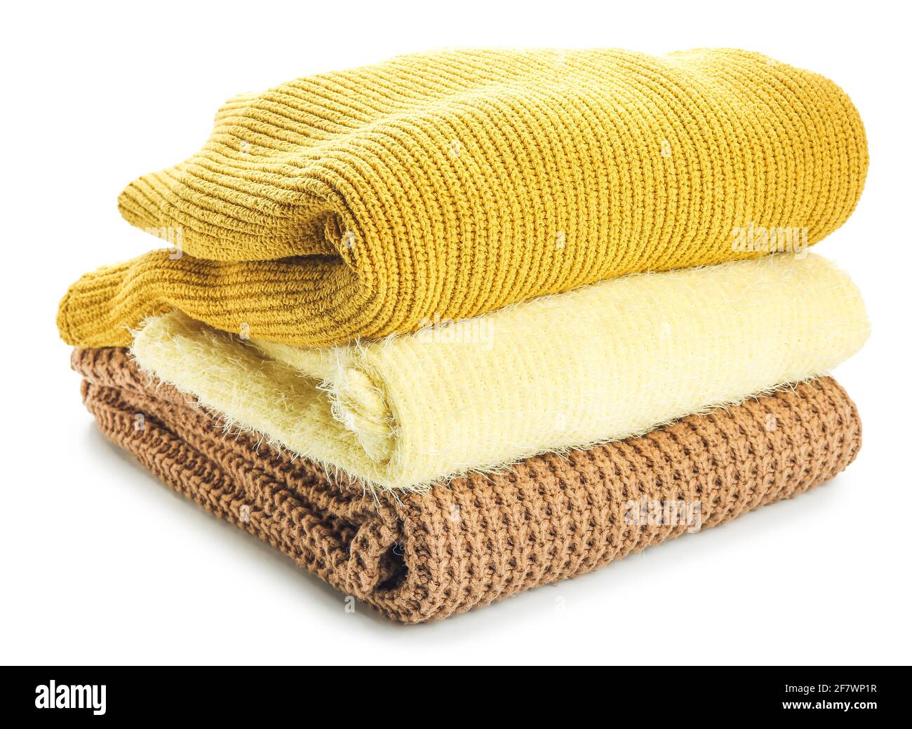 Stack of stylish clothes on white background Stock Photo - Alamy