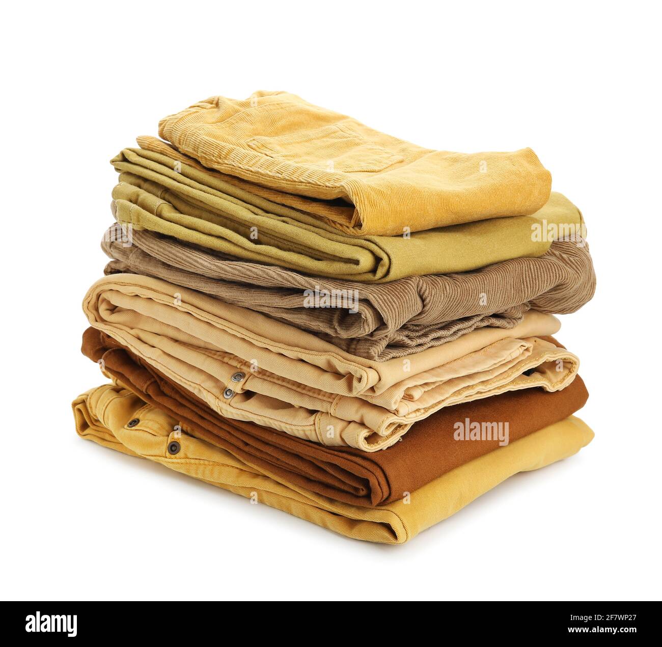 Stack of stylish clothes on white background Stock Photo - Alamy