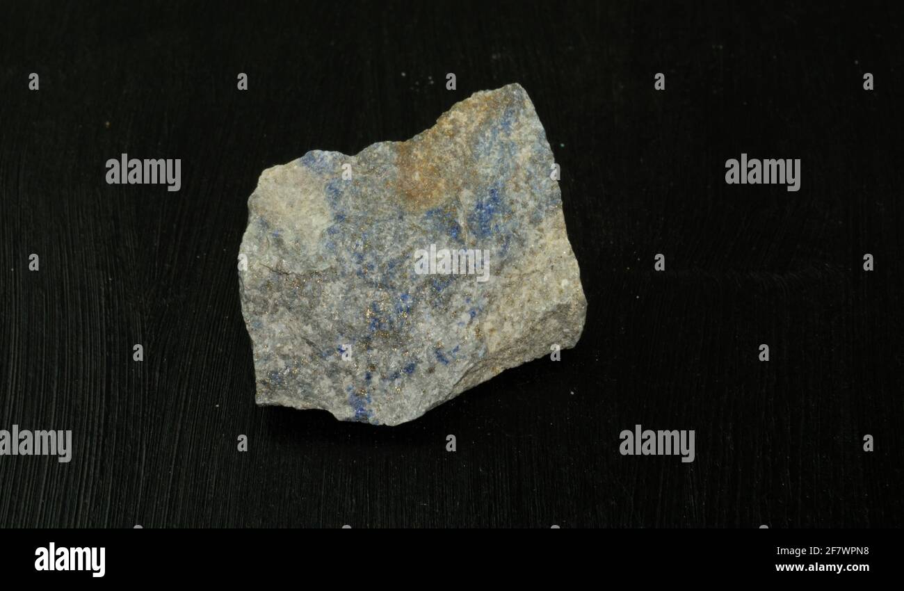Lazurite from Pakistan. Natural mineral stone on black background ...