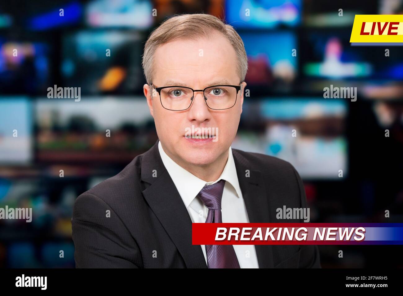 Newsreader television studio camera hi-res stock photography and images ...